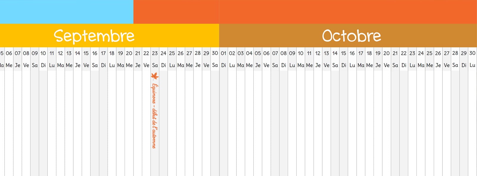 Une poutre du temps 2023/2024 - un calendrier horizontal d'inspiration ...