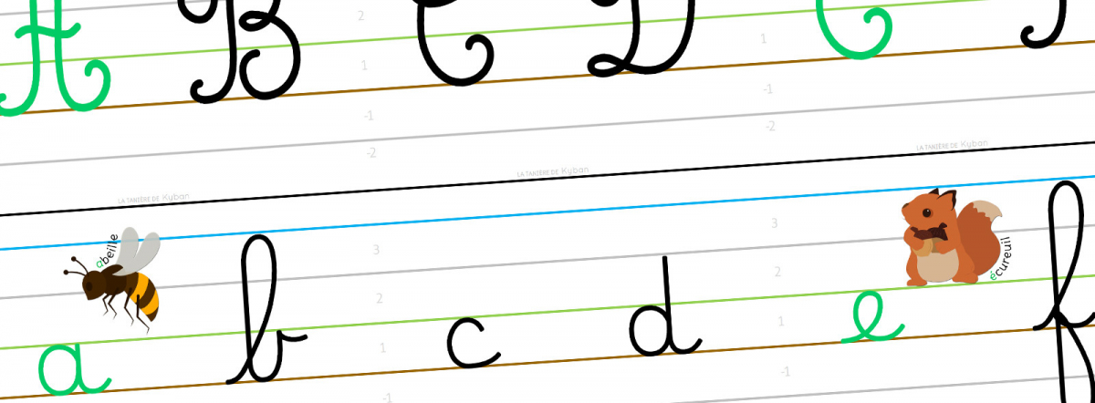 Mes affichages alphabet et écriture - cursive Dumont - La tanière de Kyban